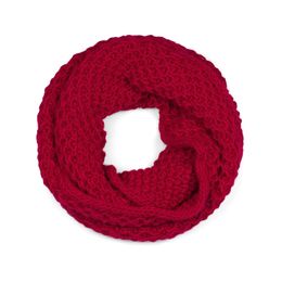 styleBREAKER Schlauchschal 'Grobstrick Loop Schal mit Woll-Anteil' Damen Gr&ouml;&szlig;e One Size rot