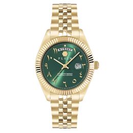 Philipp Plein Uhr 'Date Superlative' Damen Gr&ouml;&szlig;e One Size gold / smaragd