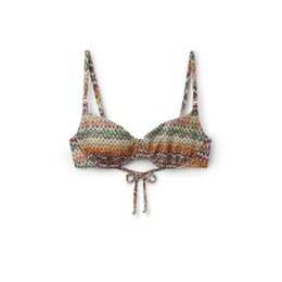 CALZEDONIA Bikini Top 'Elegant Ethnic' female size 75/85 Grey / Green / Orange