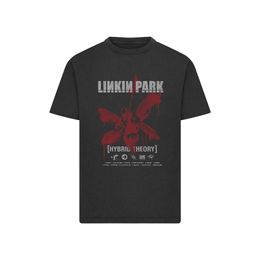 Merchcode T-Shirt 'Linkin Park Hybrid Theory' Herren Gr&ouml;&szlig;e M hellgrau / weinrot / schwarz