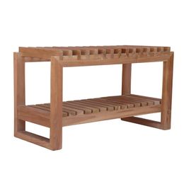 Livetastic Hocker, Natur, Holz, Teakholz, vollmassiv, 80x35x46 cm, Wohnzimmer, Hocker, Sitzhocker