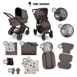 Abc Design Kinderwagenset Salsa 5 Air Starter Set, Creme, Graubraun, Textil, 12-teilig, Alpaka, 63x107.5x95.5 cm, EN 1888, UV 50+, Reach, ECE R 129 i-Size, Feststellbremse, Fu&szlig;st&uuml;tze abklappbar, Federung, Verdeckung abnehmbar, 5-Punkte-Gurt, Doppelbremse, Griff in Lederoptik, Transportsicherung, Sitz umsetzbar, abnehmbarer Schutzb&uuml;gel, Teleskopgriff,5-Punkt-Gurt, Gurtschoner, Schutzb&uuml;gel Sportsitz