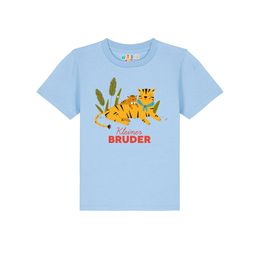 Watabout.kids T-Shirt 'Tiger Kleiner Bruder' Jungen Gr&ouml;&szlig;e 110/116 hellblau / curry / oliv / hellrot