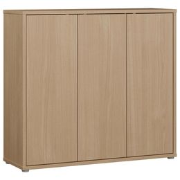CARRYHOME Schuhschrank, Eiche, Kunststoff, 8 F&auml;cher, 109.2x99.1x34.9 cm, Typenauswahl, stehend, Garderobe, Schuhaufbewahrung, Schuhschr&auml;nke