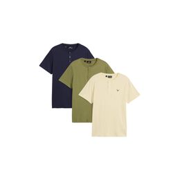 bonprix Shirt male size XXL Beige / Navy / Olive