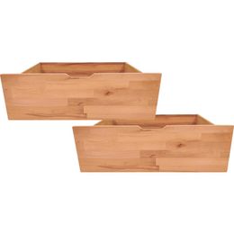 CARRYHOME Bettkastenset, Kernbuche, Holz, Kernbuche, massiv, 83x29x68 cm, Schlafzimmer, Betten, Bettkasten