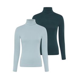 Flashlights Rollkragenshirt in petrol + grau | Gr.: 52/54