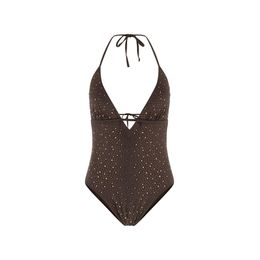 Guess Badeanzug Damen Gr&ouml;&szlig;e XS hellbeige / dunkelbraun / schwarz