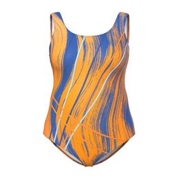 Ulla Popken Badeanzug Damen Gr&ouml;&szlig;e 8XL navy / hellblau / orange