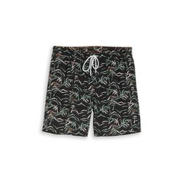 Tom Tailor Denim Badeshorts Herren Gr&ouml;&szlig;e M ecru / mint / dunkelorange / schwarz