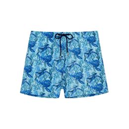 HOM Badeshorts ' Beach Boxer Tartane ' Herren Gr&ouml;&szlig;e S blau / aqua