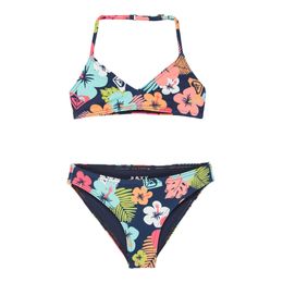 Roxy Bikini 'Morning Flower' girl size 122 Navy / Light green / Salmon / Pink