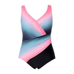 Ulla Popken Badeanzug Damen Gr&ouml;&szlig;e L/XL saphir / hellblau / rosa / schwarz