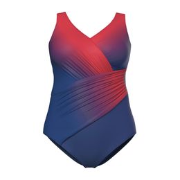 Ulla Popken Badeanzug Damen Gr&ouml;&szlig;e XL indigo / dunkelblau / rot