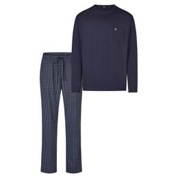 Hajo Pyjama lang 'Premium Cotton' Herren Gr&ouml;&szlig;e M dunkelblau