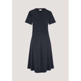 hessnatur Jersey Kleid Kniebedeckend Slim aus reiner Bio-Baumwolle in marine | Gr.: 46