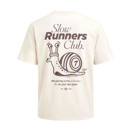 Neverless Shirt 'Slow Runners Club' male size XL Beige