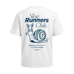 Neverless Shirt 'Slow Runners Club' Herren Gr&ouml;&szlig;e L wei&szlig;