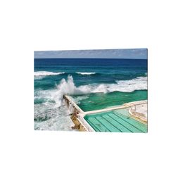 Liv Corday Bild 'Swim Next to the Ocean' Herren Gr&ouml;&szlig;e 30x40 navy / hellblau / dunkelgrau / wei&szlig;