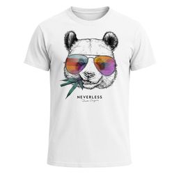 Neverless Shirt 'Panda Bambus' Herren Gr&ouml;&szlig;e XXXL wei&szlig;