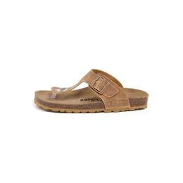 billowy Leder-Zehentrenner in Beige - 43% | Gr&ouml;&szlig;e 37 | Damen-sandalen