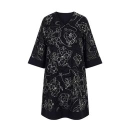 Ulla Popken Kleid Damen Gr&ouml;&szlig;e 50/52 schwarz / silber Sommerkleid