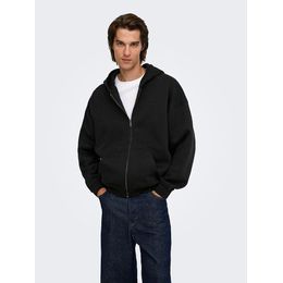 Only & Sons ONLY & SONS Sweatjacke in Schwarz - 22% | Gr&ouml;&szlig;e XXL | Herren-sweatshirts-jacken