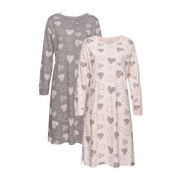 VIVANCE by LASCANA Nightgown female size XXL/XXXL Dark grey / Rose / White