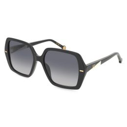 Carolina Herrera HER 0332/G/S | Damen-Sonnenbrille | Fassung: Vollrand, Quadratisch, Acetat, Schwarz | Glasfarbe: Grau