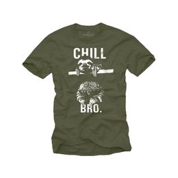 MAKAYA Shirt 'Chill Bro.' male size XXL Green