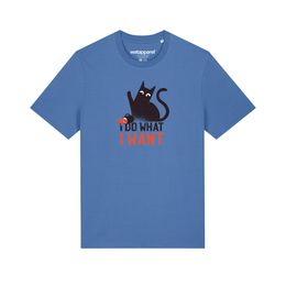Watapparel Shirt 'Cat' male size L Light blue / Orange / Black