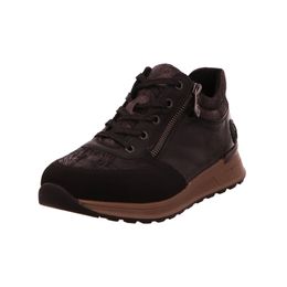 Rieker High-Top Sneakers 'Schn&uuml;rschuh Damen N1407-00 Leder-Mix in schwarz' female size 39 Brown