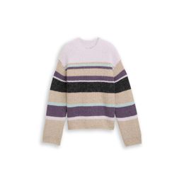 Tom Tailor Denim Pullover Damen Gr&ouml;&szlig;e L beige / lila / rosa / schwarz