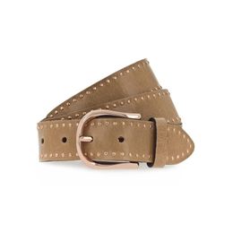 b.belt Nieteng&uuml;rtel Leder camel | Gr.: 80 cm