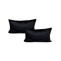 JACK 2er Set Teddy Flausch Kissen 30x50 in Schwarz | Gr.: 50x50 cm