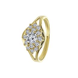 Lucardi Ring 'Klassisch' female size 47 Gold / Transparent