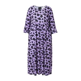 Ulla Popken Kleid Damen Gr&ouml;&szlig;e 46/48 lila / schwarz Sommerkleid