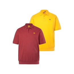 Men Plus Poloshirt Herren Gr&ouml;&szlig;e 5XL gelb / karminrot
