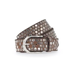 b.belt Nieteng&uuml;rtel Leder hellbraun | Gr.: 80 cm