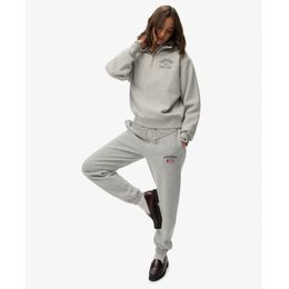 Superdry & Co Pants 'Athletic Essential' female size 38 marine blue / mottled grey / Red / White