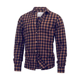 Kronstadt Button Up Shirt 'Johan' male size S Blue / Brown / Black