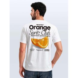 Neverless Shirt 'Orange Spritz' Herren Gr&ouml;&szlig;e XXL wei&szlig;