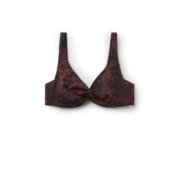 CALZEDONIA BIKINI OBERTEILE 'Dark Animalier' Damen Gr&ouml;&szlig;e 85/95 braun / schwarz