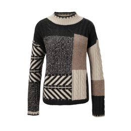 Aniston CASUAL Strickpullover in anthrazit-natur-hellbraun | Gr.: 38