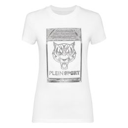 Plein Sport T-Shirt 'Tiger' Damen Gr&ouml;&szlig;e XL silber / wei&szlig;