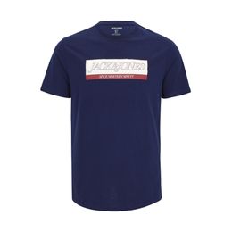 Jack & Jones Plus Jack & Jones Plus Shirt 'JORInwood' male size 6XL marine blue / Dark red / White