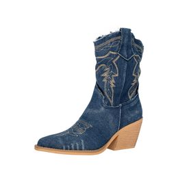 Elara Cowboystiefel Damen Gr&ouml;&szlig;e 40 dunkelbeige / dunkelblau