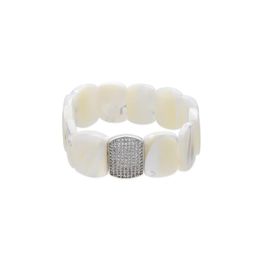 Luxenter Armband in Silberoptik und wei&szlig;em Perlmutt &ndash; Nawar | Gr.: onesize