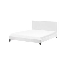 Beliani Doppelbett FITOU in Wei&szlig;/Braun - (W) 190 x (H) 87 x (L) 214 cm | Gr.: onesize