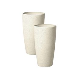 Beliani 2er-Set Outdoor Blumentopf ABDERA in Beige | Gr.: onesize